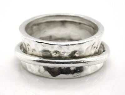 DDD Dominique Dinouart Mexico 925 Sterling Silver Hammered Spinner Band ...