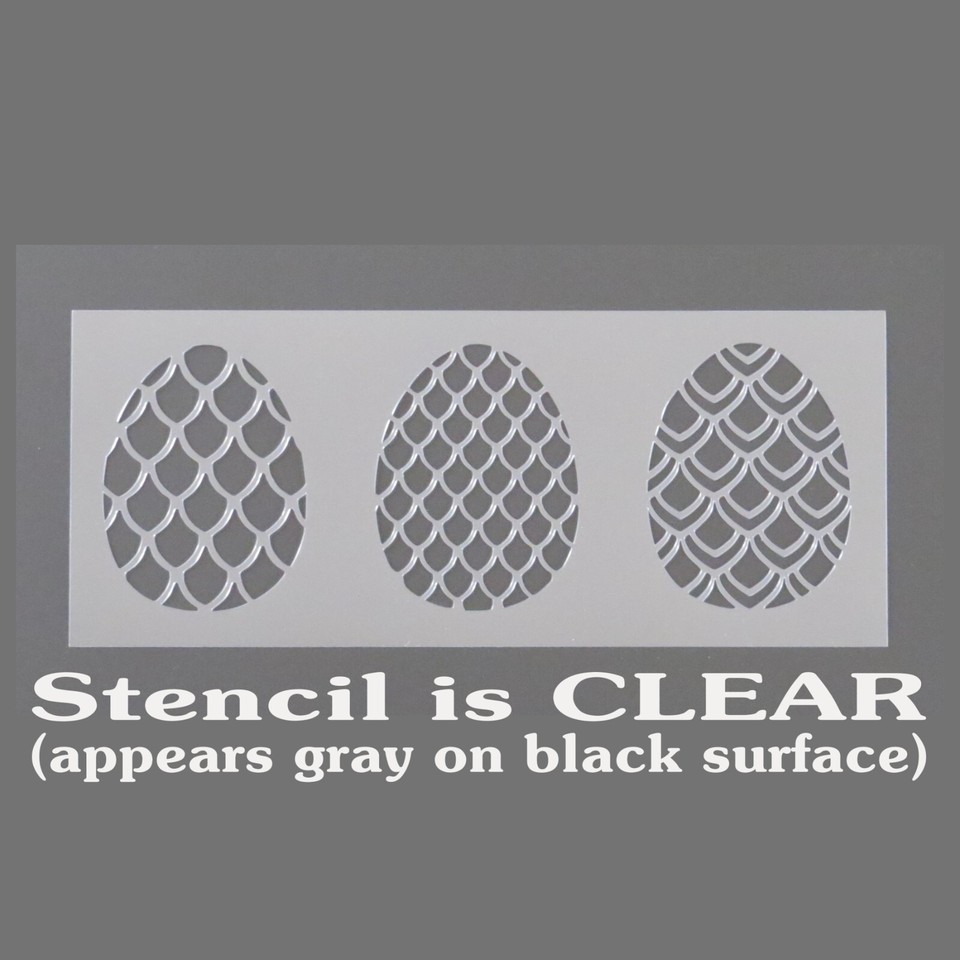 3 in 1 Baby Dragon Eggs STENCIL Template 3 scale types Cute/Fantasy ...