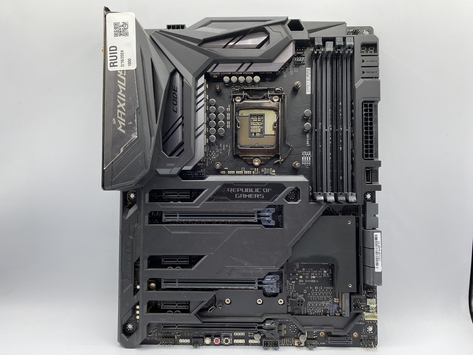 ASUS ROG Maximus X Code LGA1151 DDR4 ATX Motherboard For Parts Please ...