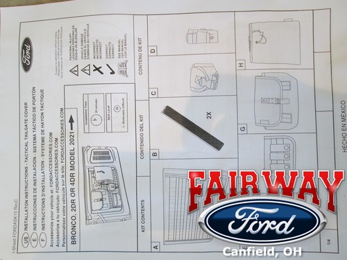 21 thru 23 Bronco OEM Ford Black Molle Grate Storage System for Rear ...