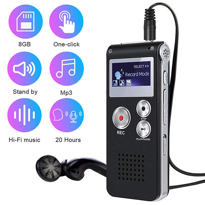 Digital Voice Recorder Mini Dictaphone Audio Sound Recorder Small Spy ...