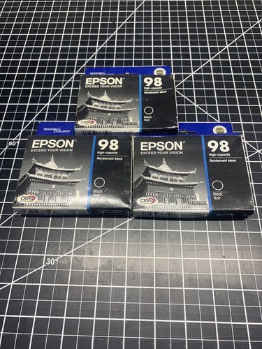 3x Epson 98 High Cap Black Ink Cartridge C13T098120 Genuine OEM EXP 2013/2014 10343868106| eBay