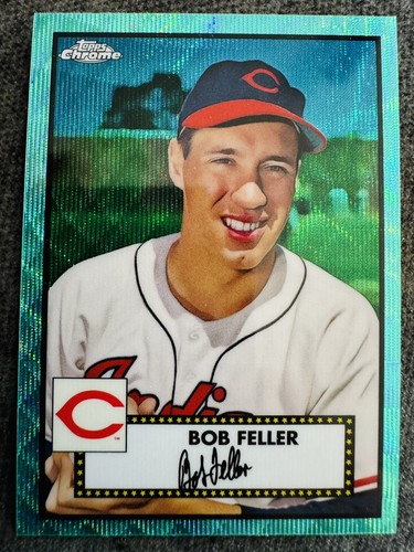 Bob Feller 2021 Topps Chrome Platinum Anniversary Aqua Wave Refractor ...