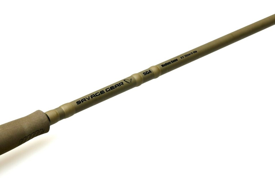 NEW SAVAGE GEAR SG4 MEDIUM GAME SPINNING ROD 2pc SEA SHORE LURE POWER ...