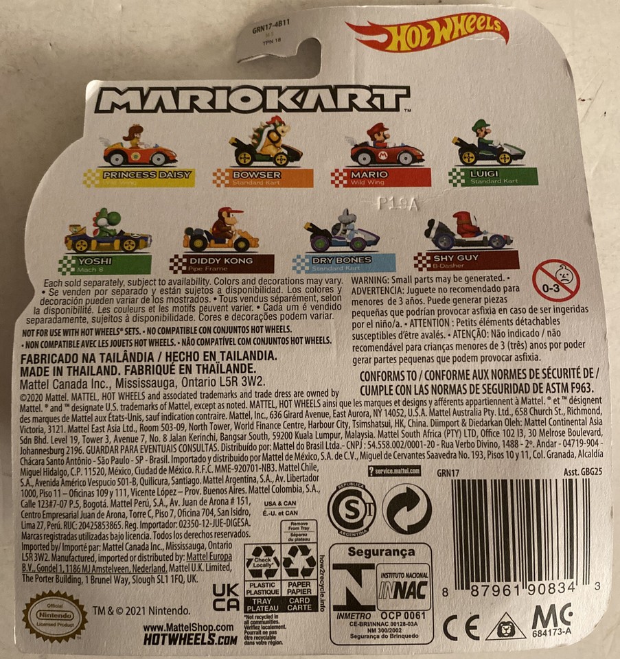 Mario Wild Wing Hot Wheels Super Mario Kart 1:64 DieCast Character Car ...