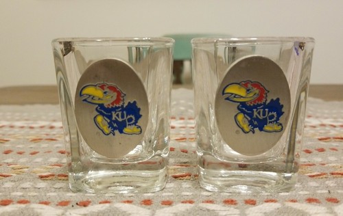 2 OFFICIAL 2005 KANSAS UNIVERSITY JAYHAWKS FINE PEWTER Basketball Shot ...
