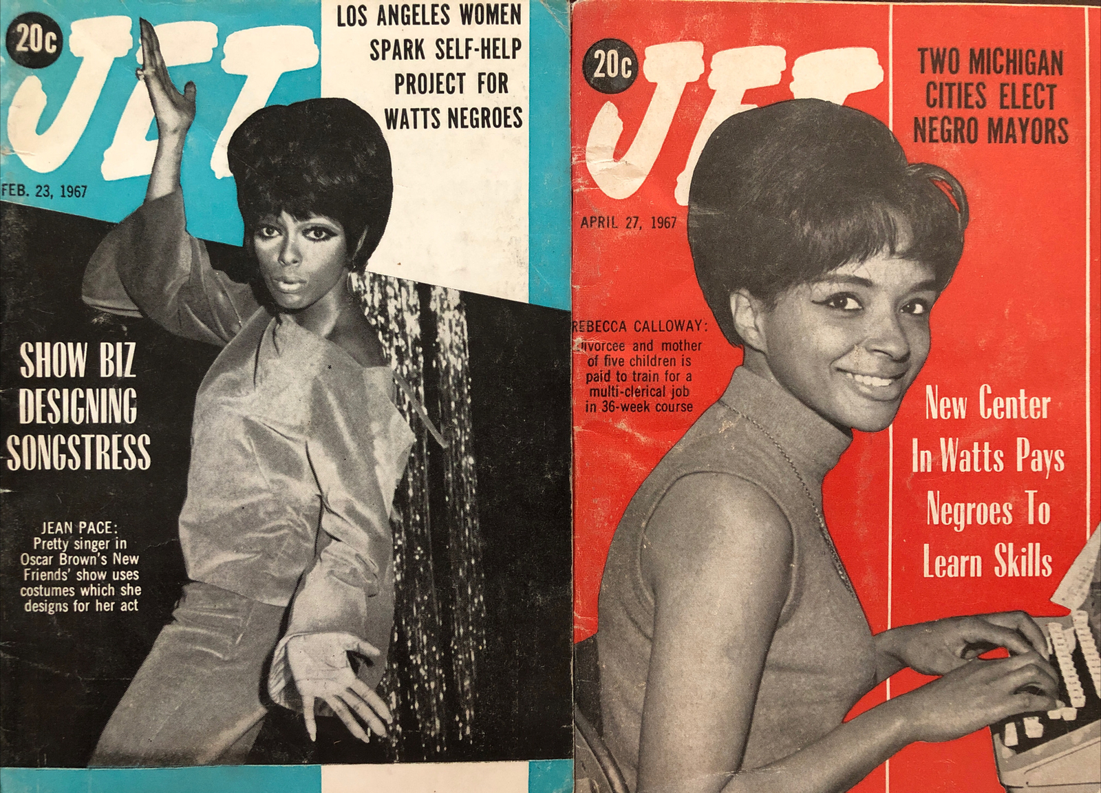 Jean Pace + Watts 1967 JET Magazine Lot of 2 Michigan Cities With Black ...
