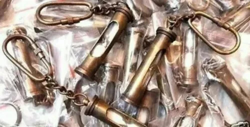 Set 10 Pcs Solid Brass Antique Finish Sand Timer Key Chain Key Ring ...