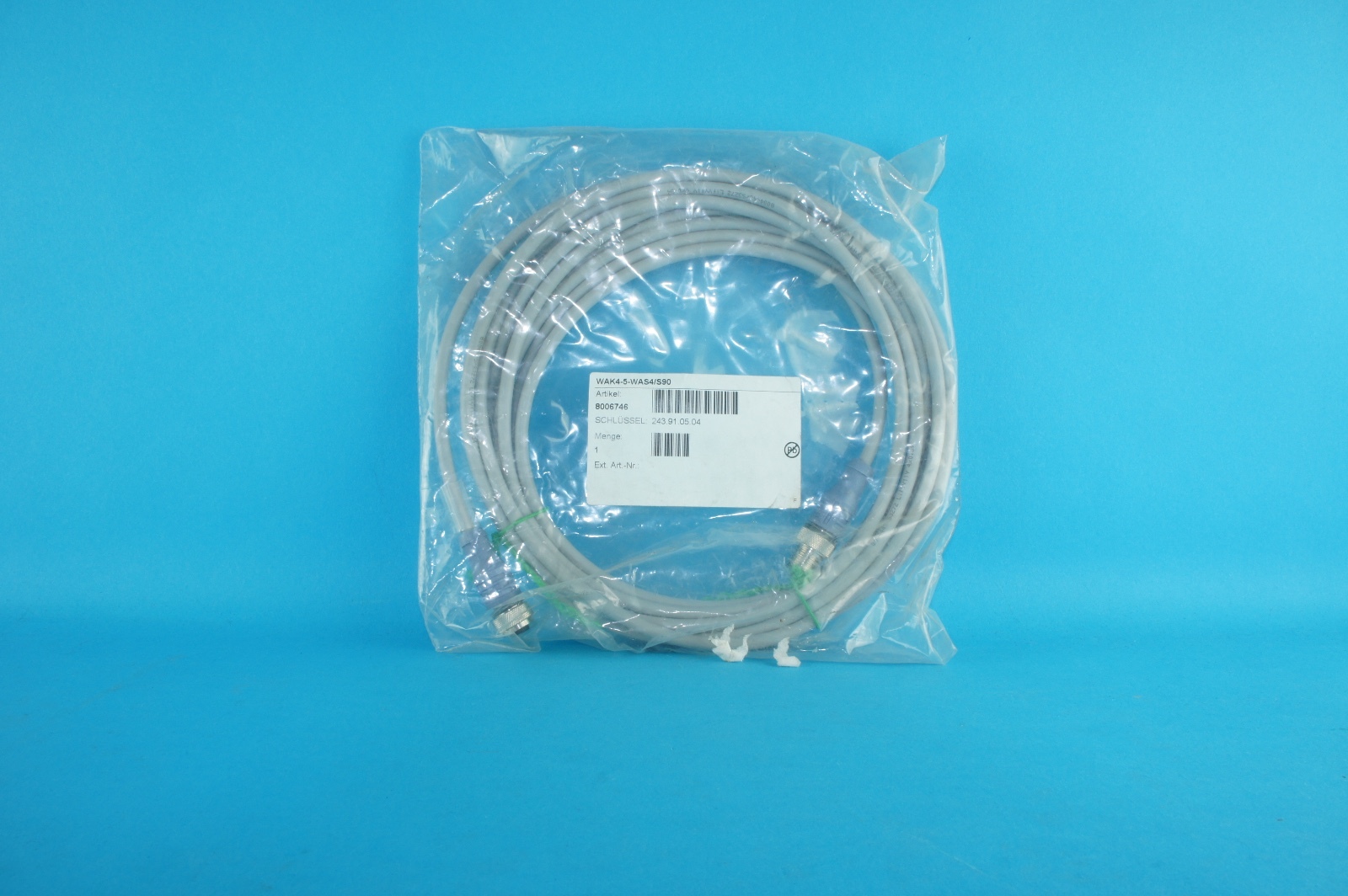 WAK4-5-WAS4/S90 Escha circular connector M12 - 4 pole 5m 8006746 | eBay