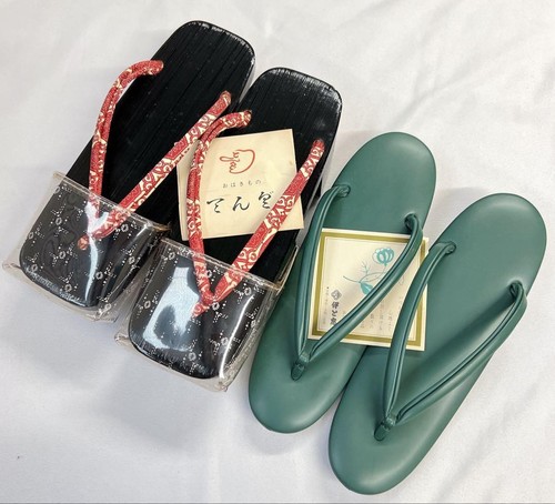 Japan Japanese Kimono Geta Sandals Set 23cm Clogs Two-Tooth Traditional ...