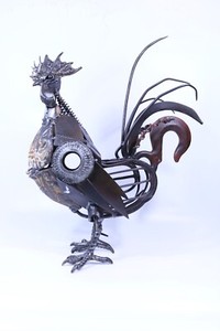 Scrap Metal Sculpture Rooster Chicken sculpture Steampunk Modern art | eBay