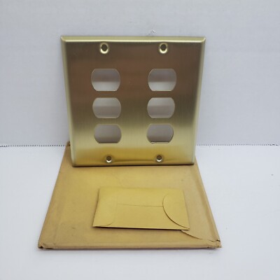 Mulberry 2-Gang 6 Interchangeable DESPARD Wall Plate Cover SATIN BRASS ...
