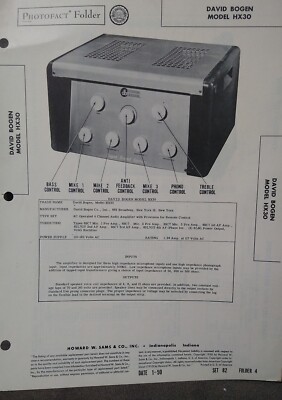 Vintage Photofact David Bogen Model HX30 | eBay