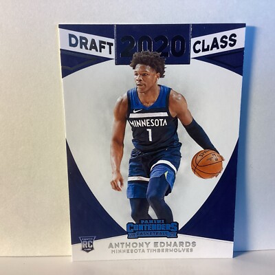 2020-21 Contenders Anthony Edwards #5 Draft Class Rookie Timberwolves ...