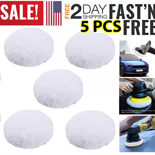5PCS 9-10 inch Polishing Bonnet Buffer Pads Soft Wool For Car Polisher ...