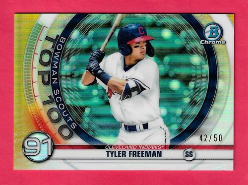 TYLER FREEMAN 2020 Topps Bowman Top Prospect GOLD REFRACTOR /50 BTP-91 ...