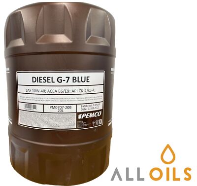 Pemco G-7 Diesel UHPD 10W-40 Blue Synthetic Heavy Duty Truck Engine Oil ...