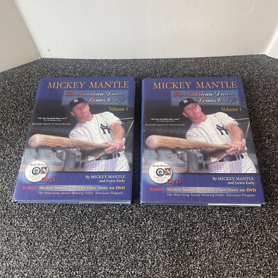 Lot Of 2 Mickey Mantle Hardcover Books with Rare Sealed DVD in Each New ...
