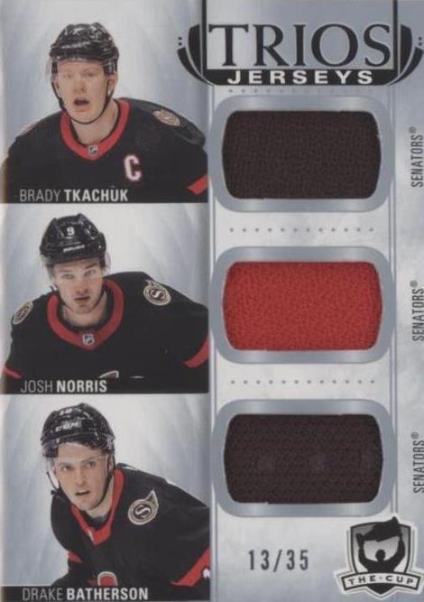 2021-22 Upper Deck The Cup - Cup Trios Jerseys Brady Tkachuk, Josh ...