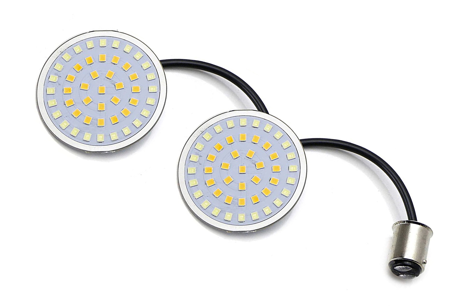 2" White/Amber 1157 Switchback LED Front Turn Signal Lights For Harley ...