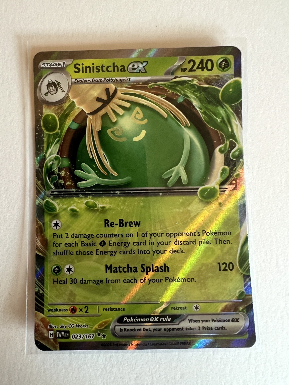 Holo Sinistcha ex - 023/167 Double Rare Twilight Masquerade Pokemon TCG ...