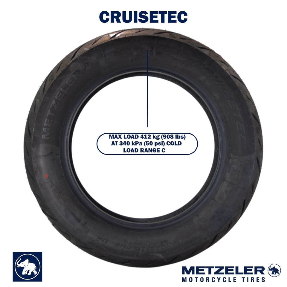 Metzeler Cruisetec 150/80B16 77H REINF TL Motorcycle Rear Tire with ...
