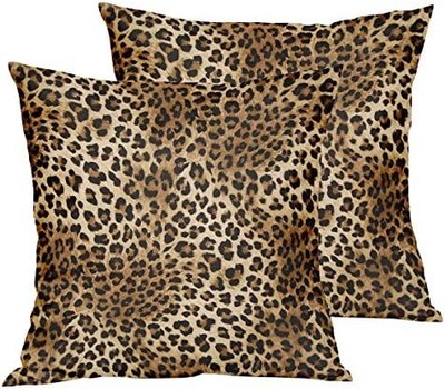 Brown Leopard Throw Pillow Cover - 2 Pcs Cheetah Pillow Case 16x16 inch ...