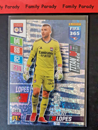 Anthony Lopes 245 Titan Lyon Carte Panini Adrenalyn XL Foot Fifa 365 ...