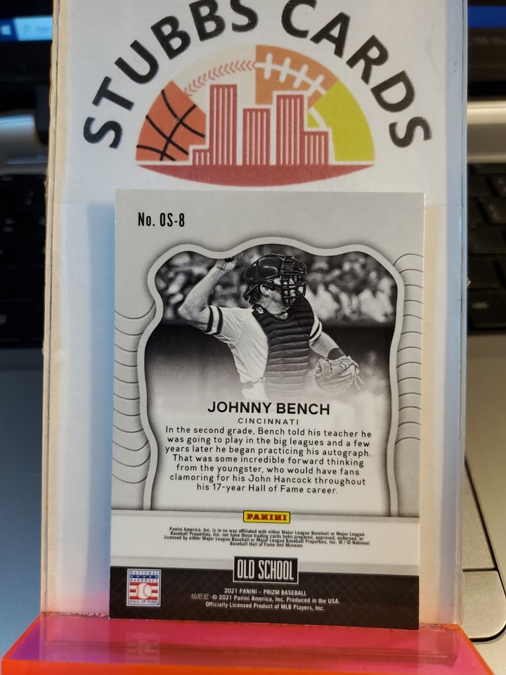 2021 Panini Prizm Baseball Old School Insert Card #OS-8 JOHNNY BENCH ...