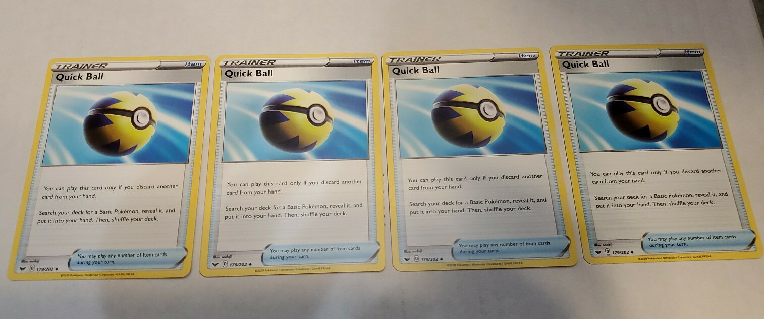 4x Quick Ball 179/202 Sword & Shield Pokemon Playset x4 Uncommon NM | eBay