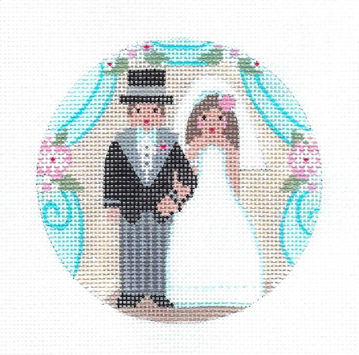 Beautiful Bride & Groom WEDDING COUPLE Needlepoint Ornament by CH ...