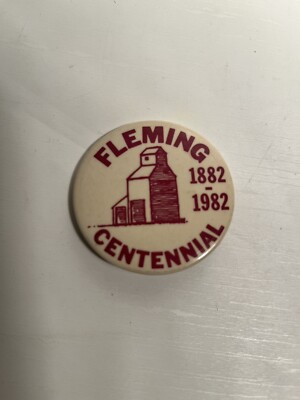 Vntg 1882-1982 Fleming Saskatchewan Canada Centennial Button Pin Grain ...