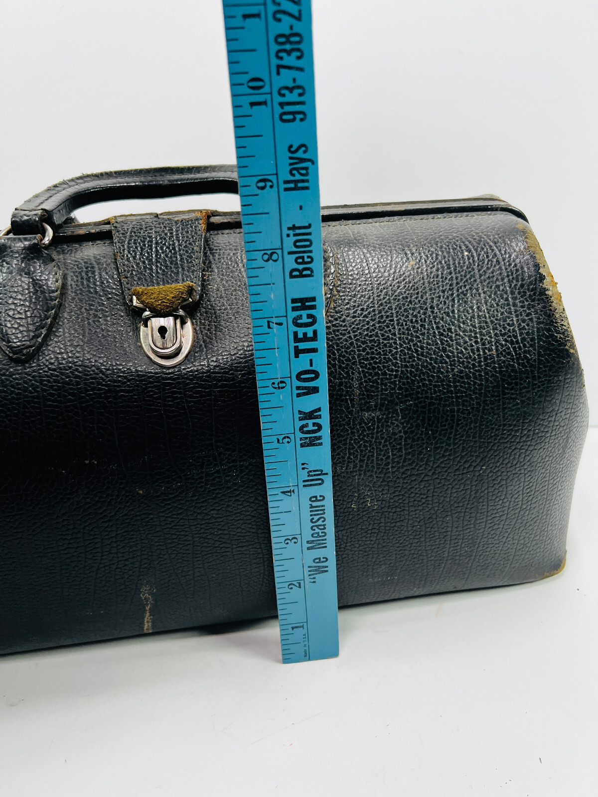 vtg 50s 60s Schell Cowhide Leather Rural Kansas KS doctors bag purse NICE supple | eBay