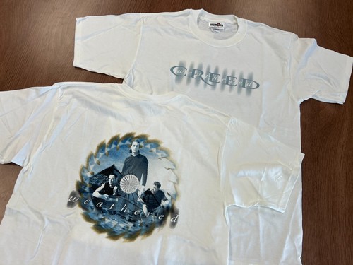 VINTAGE CREED T SHIRT WEATHERED ALBUM ROCK BAND TEE L Y2K SCOTT STAPP ...