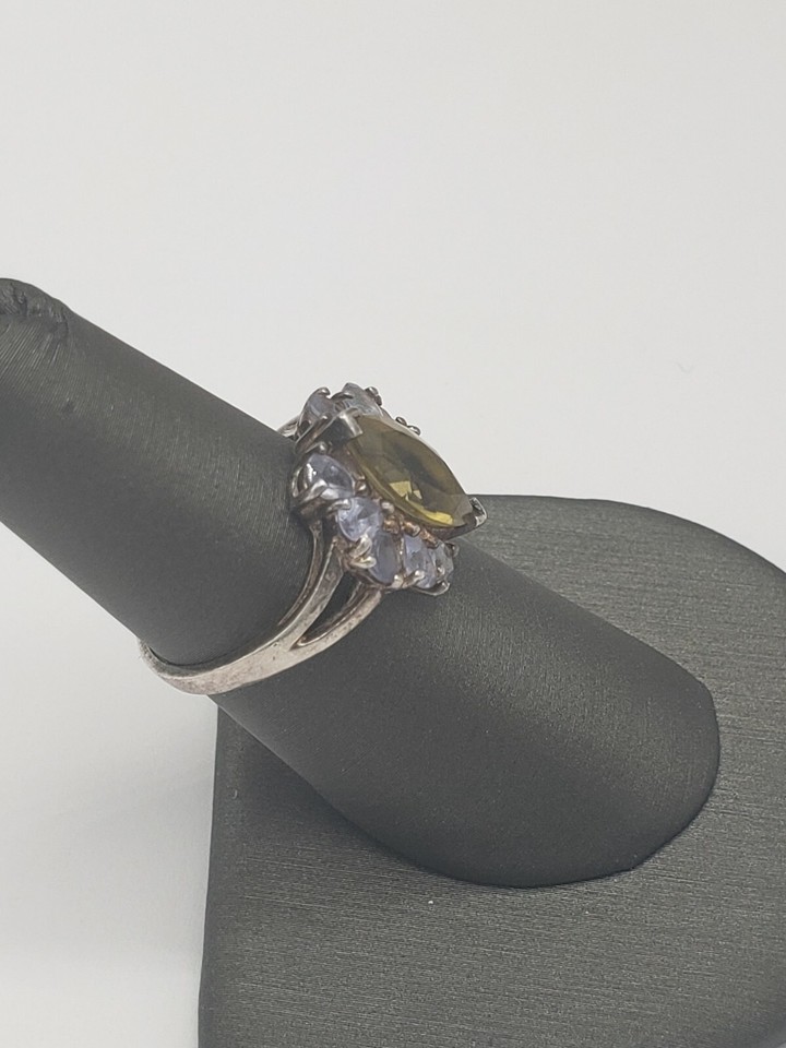 VINTAGE CHUCK CLEMENCY STS STERLING SILVER CITRINE AND AMETHYST RING ...