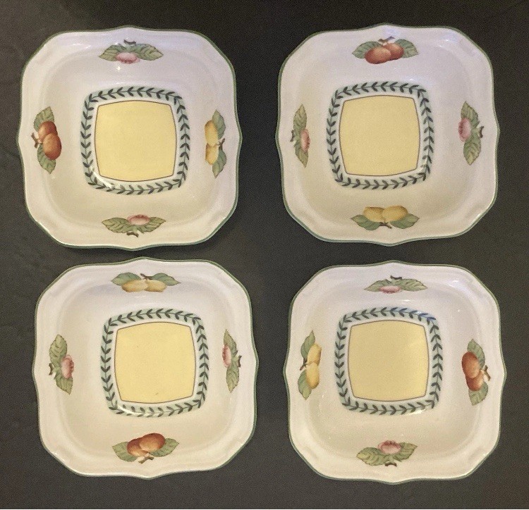 Set Of 4 New Villeroy and Boch French Garden Fleurence Square All ...