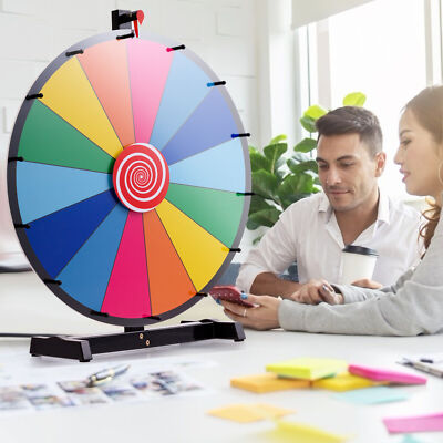 12 Slots Prize Wheel Dry Erase Fortune Spinning Tabletop Win Game Party ...