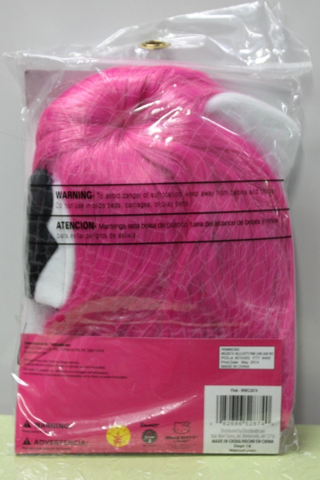 Hello Kitty Pink Long Hair Wig Anime Pop Star Child Halloween Accessory ...