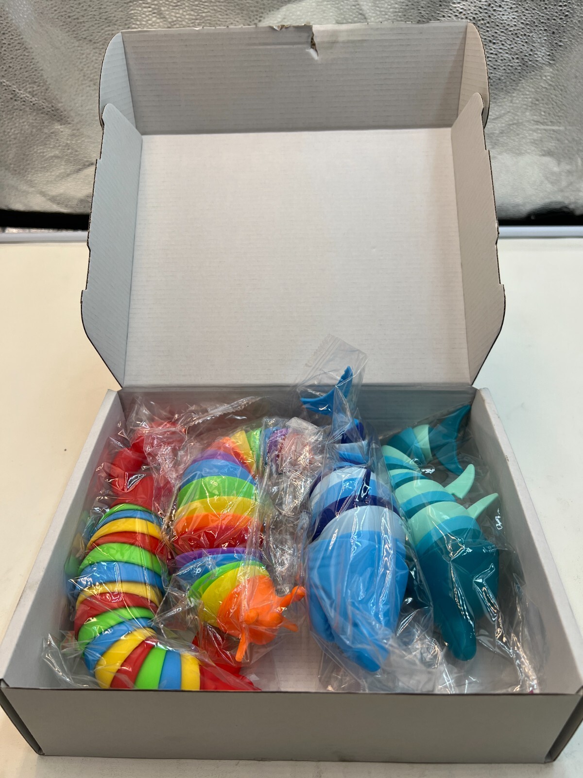 (7 Box of 4) Slug / Shark / Dolphin / Lobster Fidget Sensory Toy *FAST ...