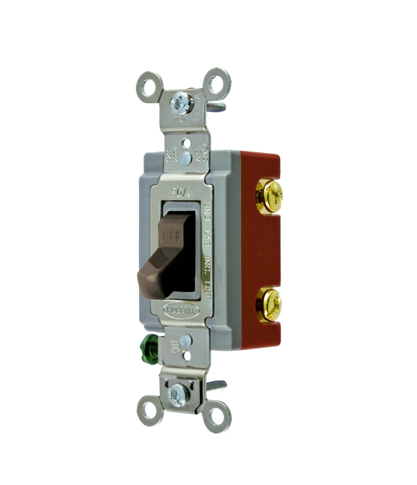 HUBBELL HBL221, Toggle Switch, Single Pole, 20 Amp, 120/277V AC, Brown ...