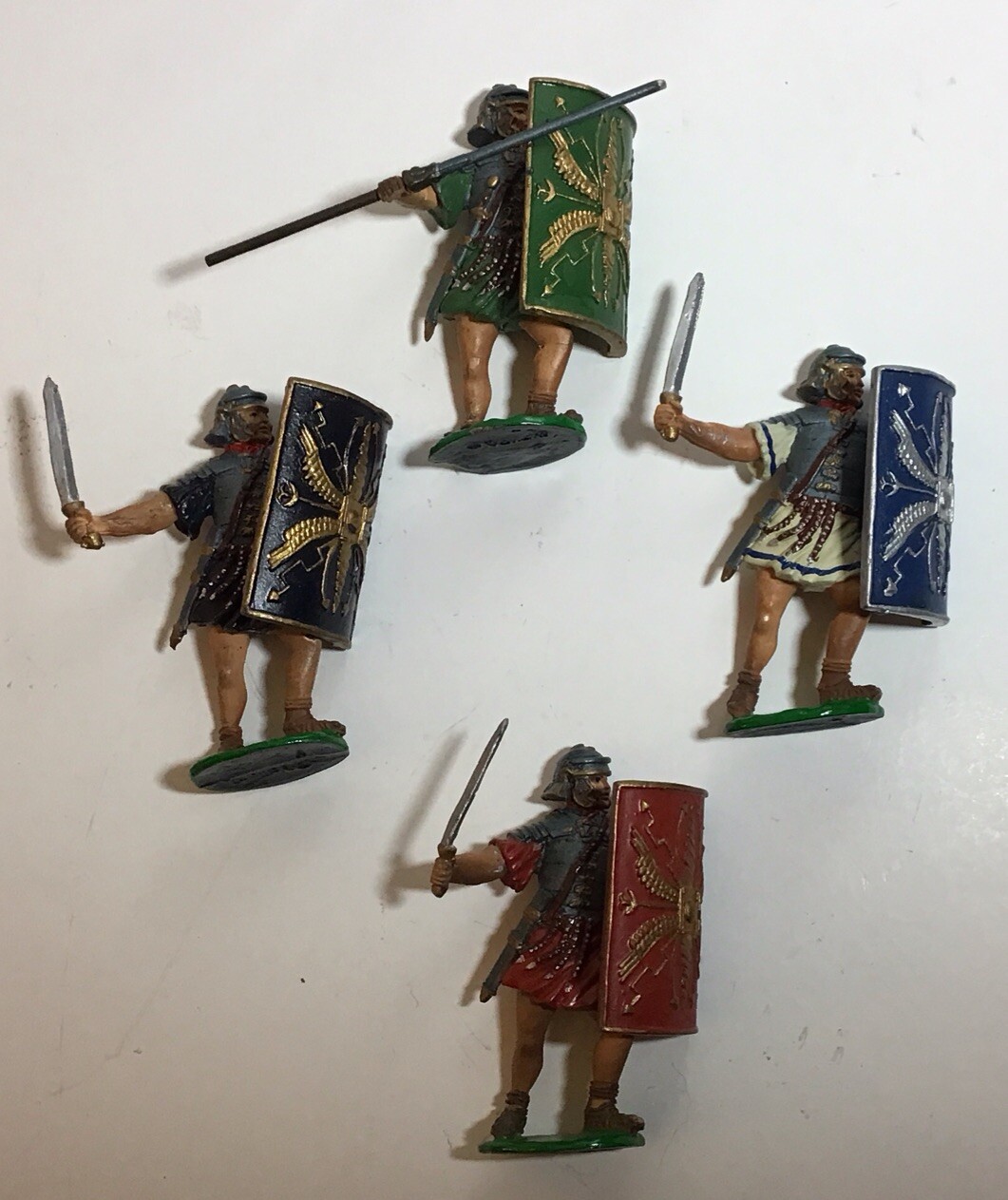 Lot Of 4, Valiant 54mm Hand Painted Miniatures Metal Roman Legionary ...