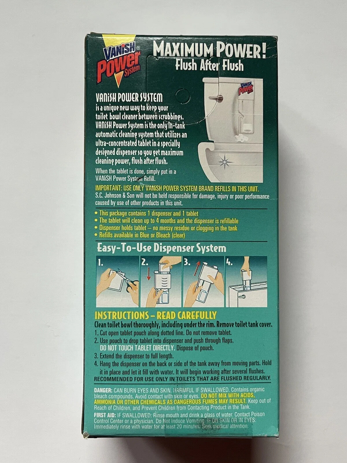 Vanish Power System Automatic Toilet Bowl Cleaner Max Power New Old ...