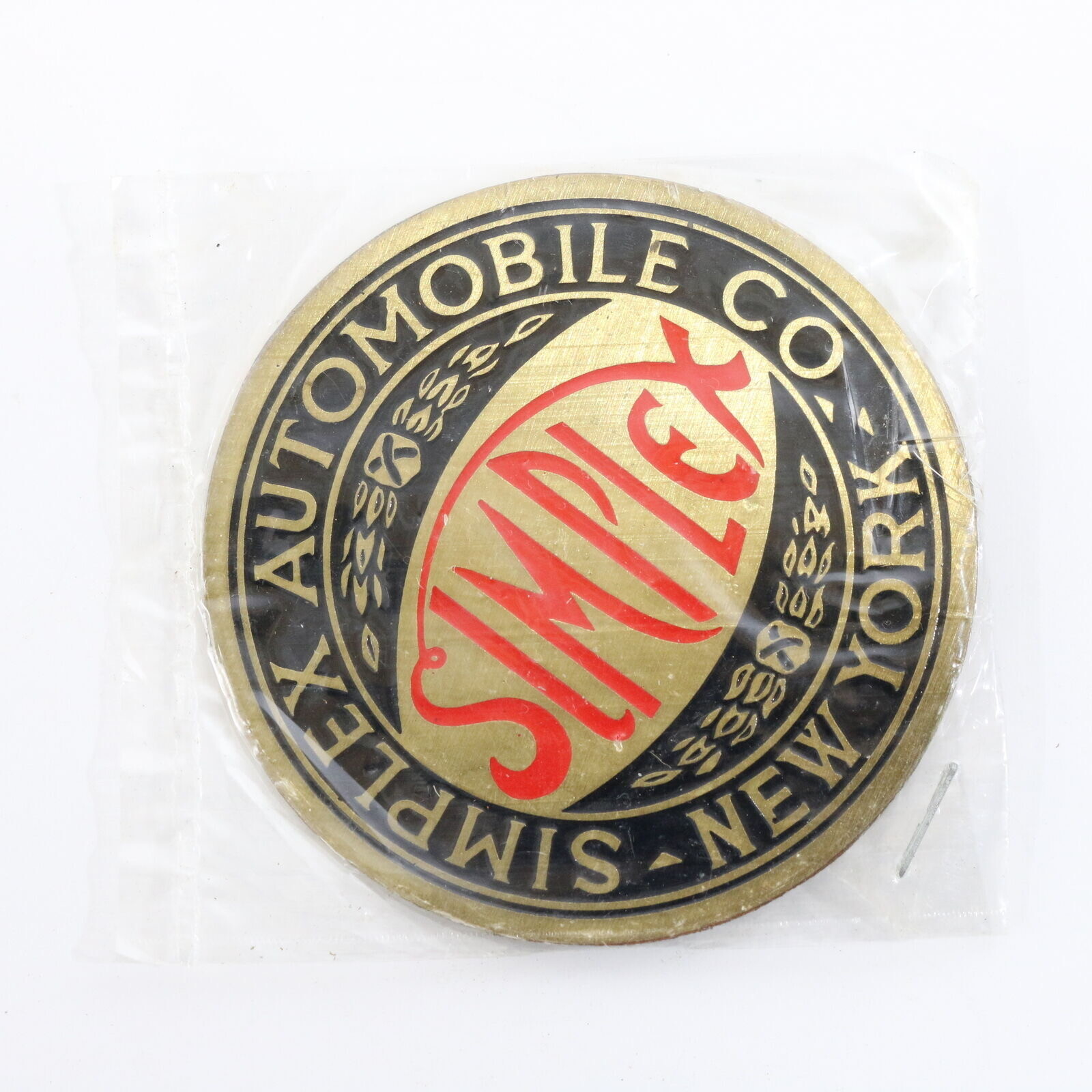 Simplex New York Brass Emblem Brass Badge Hubcap or Radiator 2.25" | eBay