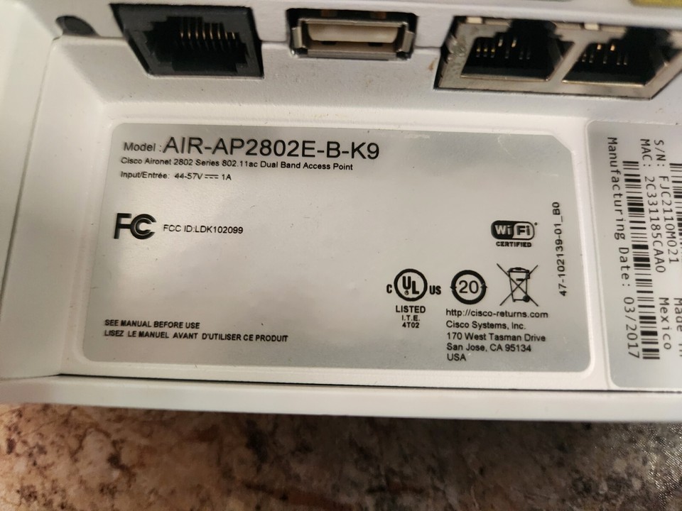 Cisco Aironet AIR-AP2802E-B-K9 802.11ac Dual-Band Access Point | eBay