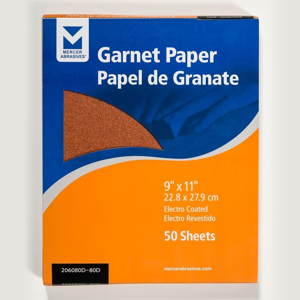 206080D - 9 x 11 Garnet Paper Sheets, Grit 80D (50 pack) | eBay