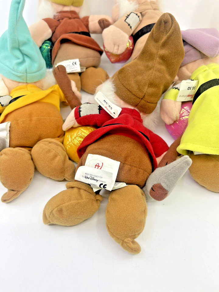 VTG Seven Dwarfs Beanie Dolls Doc. Grumpy Sneezy Disney Store Plush ...