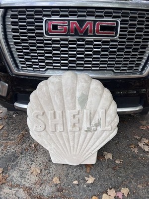 VINTAGE SHELL GASOLINE OIL Large Fiberglass GAS PUMP SIGN Station Mobil ...