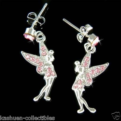 ~Pink PIXIE Tinkerbell~ made with Swarovski Crystal Tinker Fairy ANGEL ...