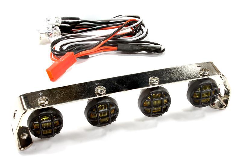 Realistic Roof Top Spot LED (4) Light Set 107mm Wide for 1/10 Scale Off ...