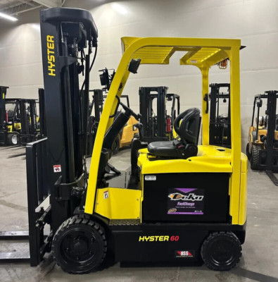 2013 Hyster E60XN-33 6000 LB Quad Mast Electric Cushion Forklift ...